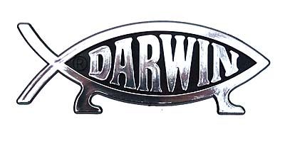 Darwin Fish Car Badge - Darwin Fish and Evolve Fish - UK Based