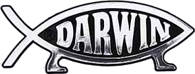 Darwin Fish Car Badge - Darwin Fish and Evolve Fish - UK Based